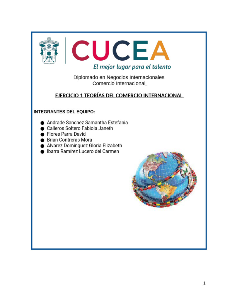 1er Ejercicio-TEORIAS | PDF | El comercio internacional | Economía ...