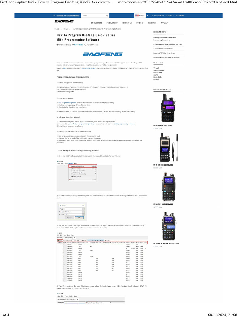 Baofeng UV5R Programming | PDF