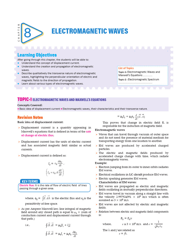 8. Electromagnetic Waves | PDF | Electromagnetic Radiation ...
