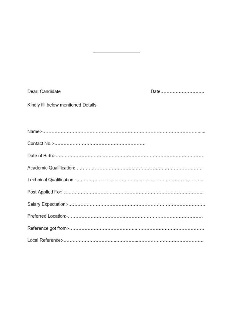 PRE_INTERVIEW FORM | PDF | Vehicles | Motor Vehicle PRE_INTERVIEW FORM | PDF | Vehicles | Motor Vehicle