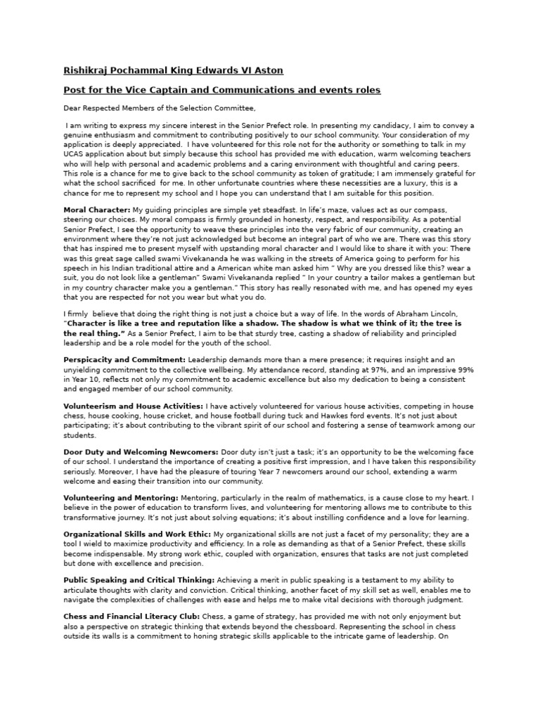 Senior Prefect Roles | PDF | Critical Thinking | Mentorship