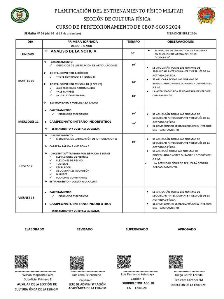 Semana #05 Cbop A Sgos 2024-Signed-Signed | PDF | Organización militar | Militar