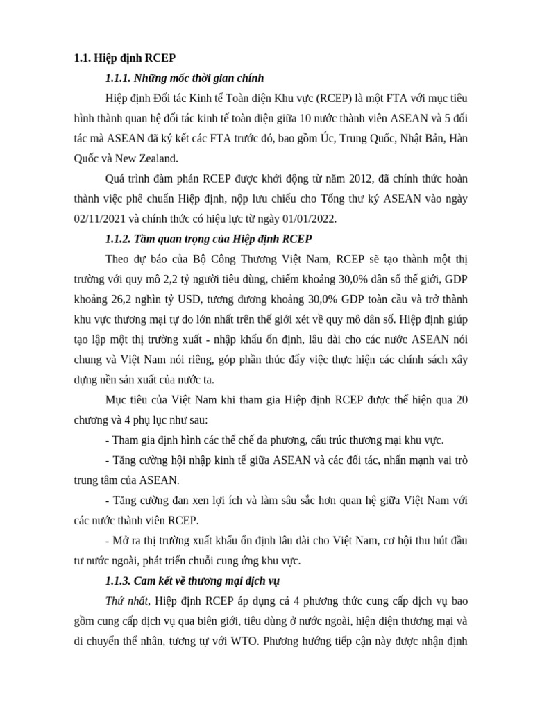 1.1. Hiệp định RCEP | PDF