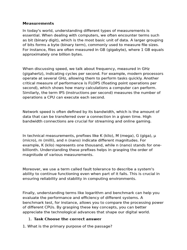 Measurements | PDF | Central Processing Unit | Byte