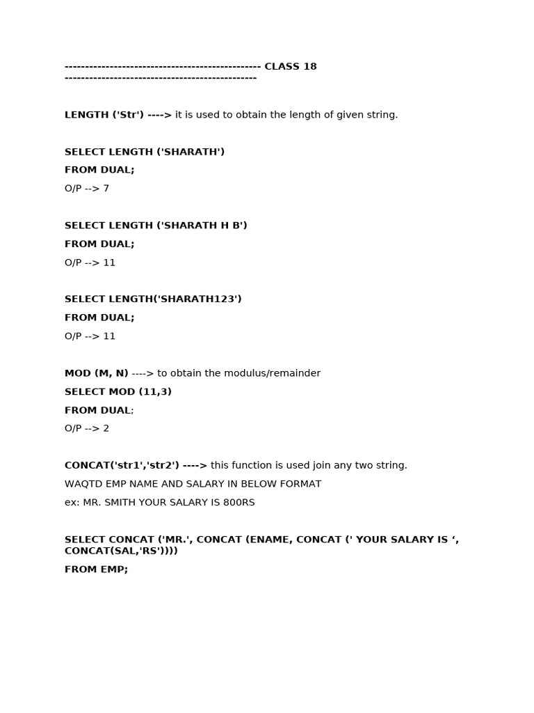 1696962 Mysqlpresharathv1class20 Pdf Computer Programming