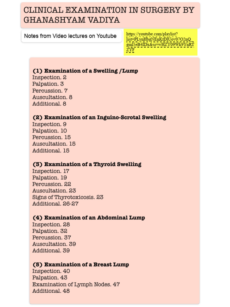 Surgery Examination Methods | PDF | Medical Specialties | Diseases And ...
