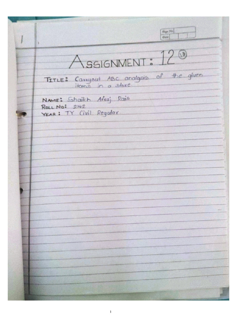 Assignment No - 10 CMA | PDF