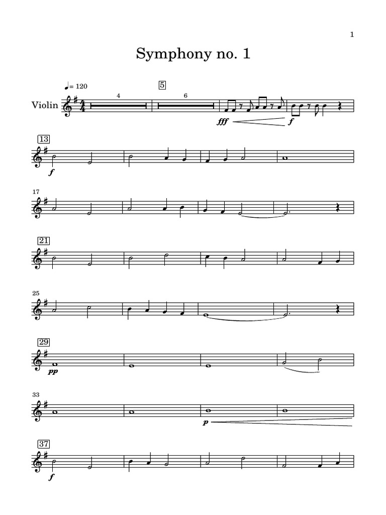 Symphony no. 1 - Violin | PDF