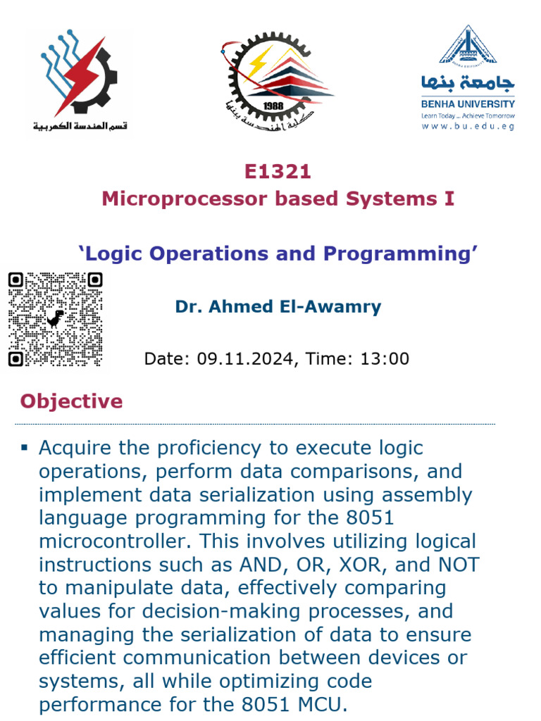 MicroprocessorBasedSystems Term-I Lec7 LogicOperations | PDF | Binary Coded Decimal | Computer ...
