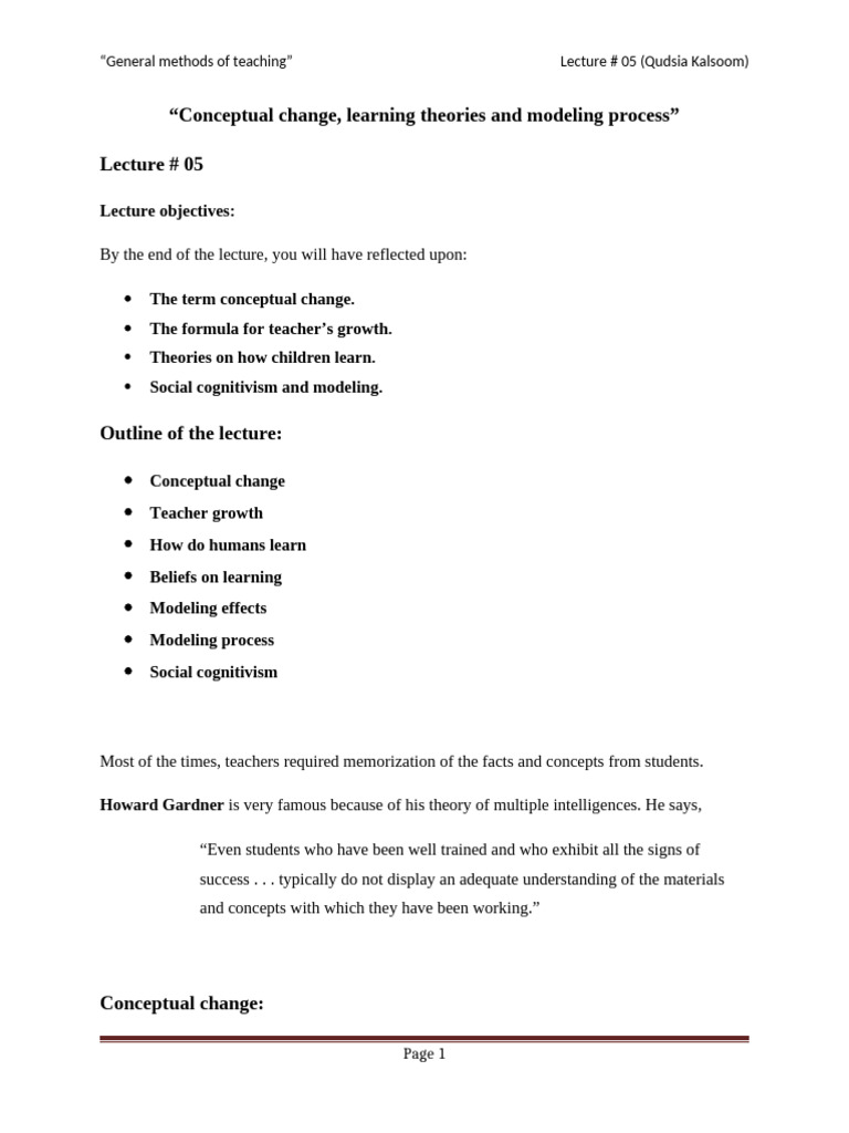 Lecture 05 | PDF | Learning | Psychology