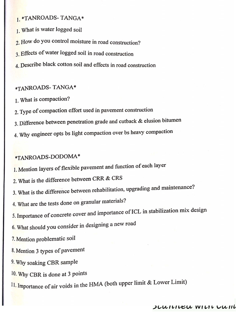 Tanroads Interview | PDF