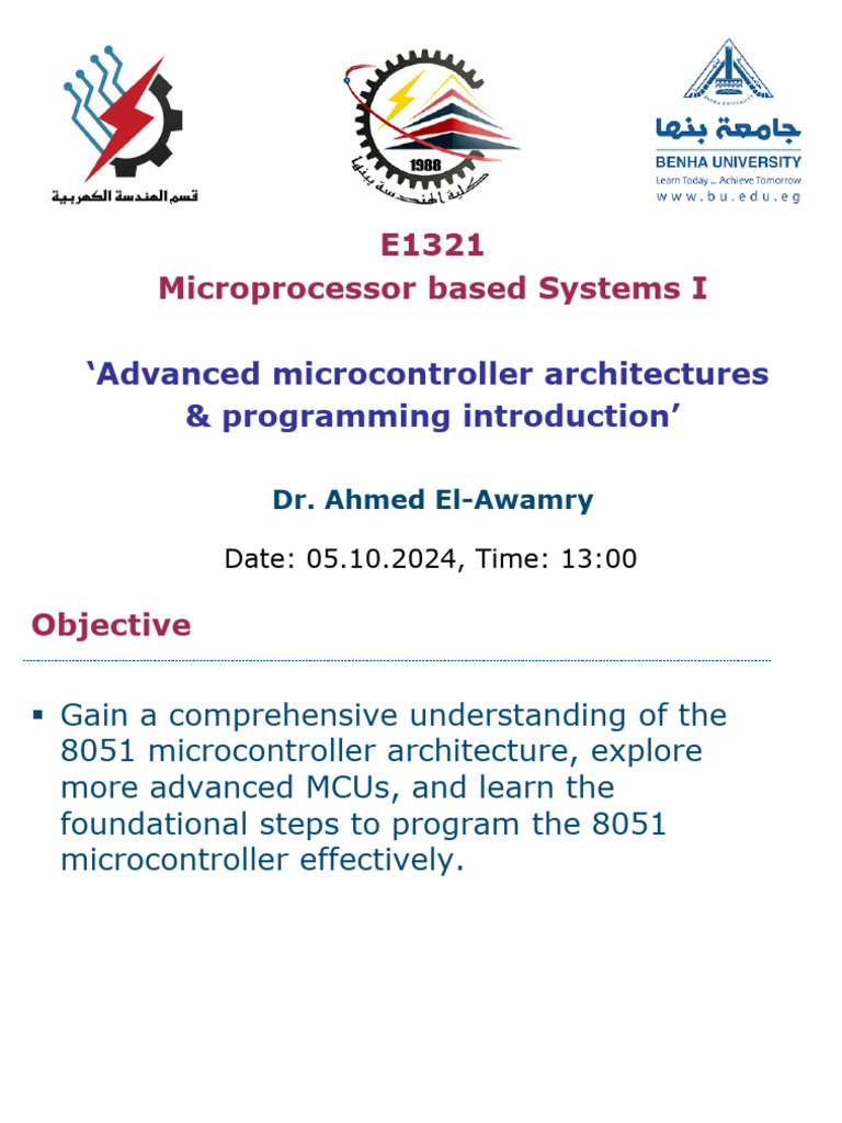 MicroprocessorBasedSystems Term-I Lec2 MCUArchitecturesAndProg | PDF | Assembly Language ...