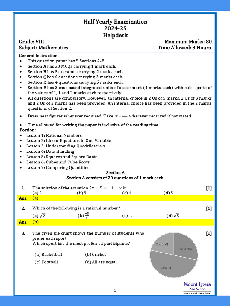 Hd Hye Gr8 Math Seta | PDF | Mathematics | Elementary Mathematics