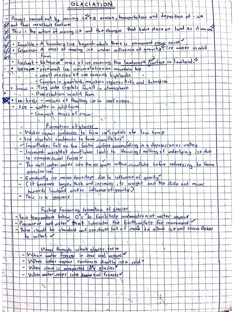 Glaciation Notes | PDF
