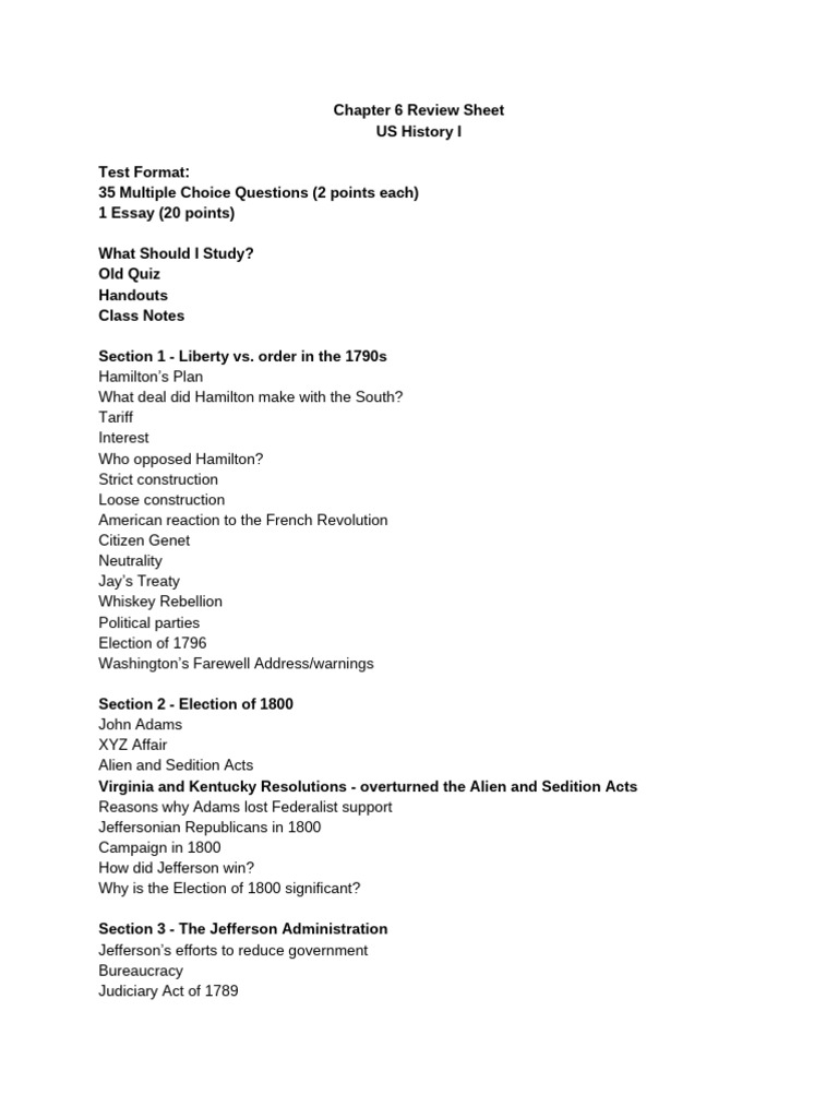 - Chapter 6 Review Sheet | PDF