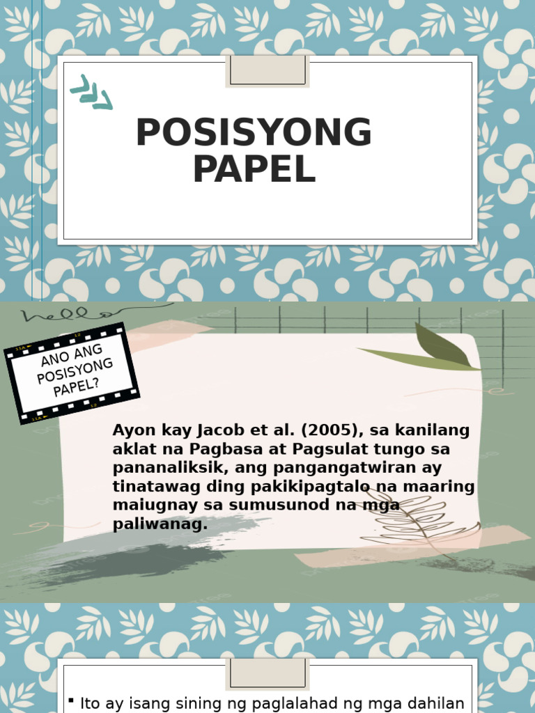 Posisyong Papel | PDF