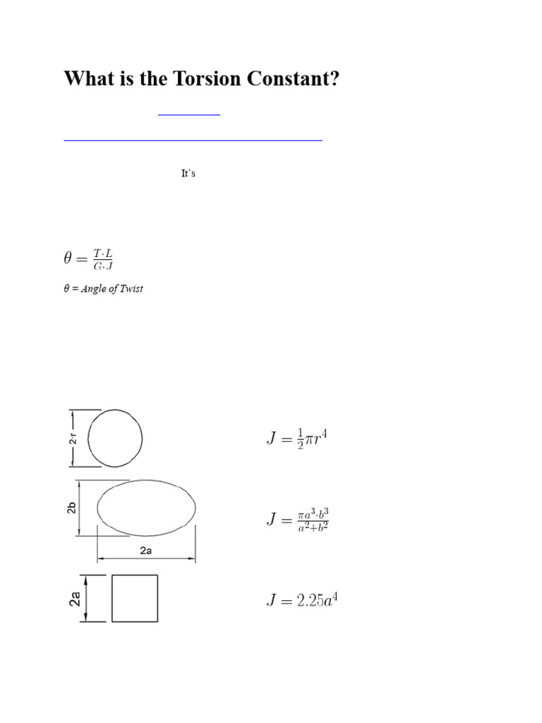 What is the Torsion Constant | PDF