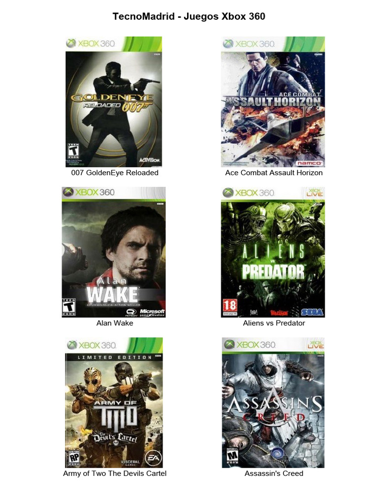 Catálogo de Xbox 360 (09-09-24) | PDF