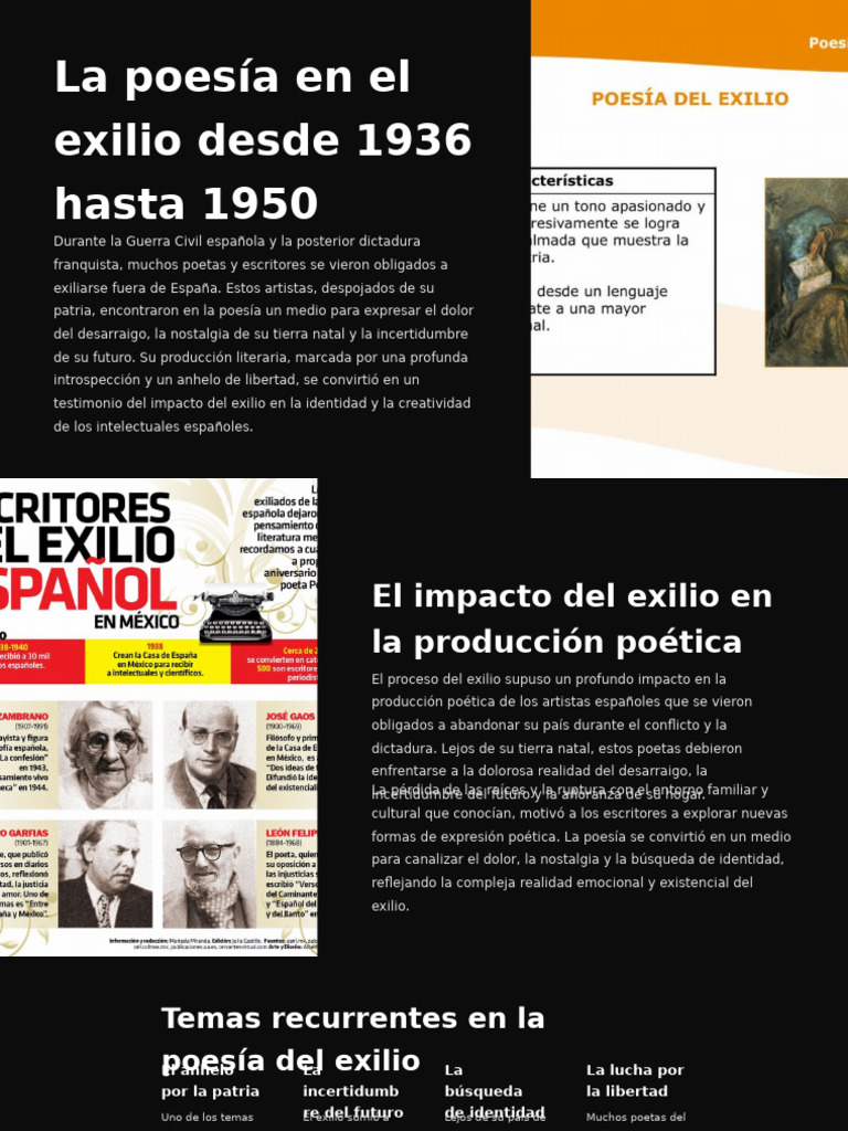 La poesía en el exilio | PDF | Poesía | España