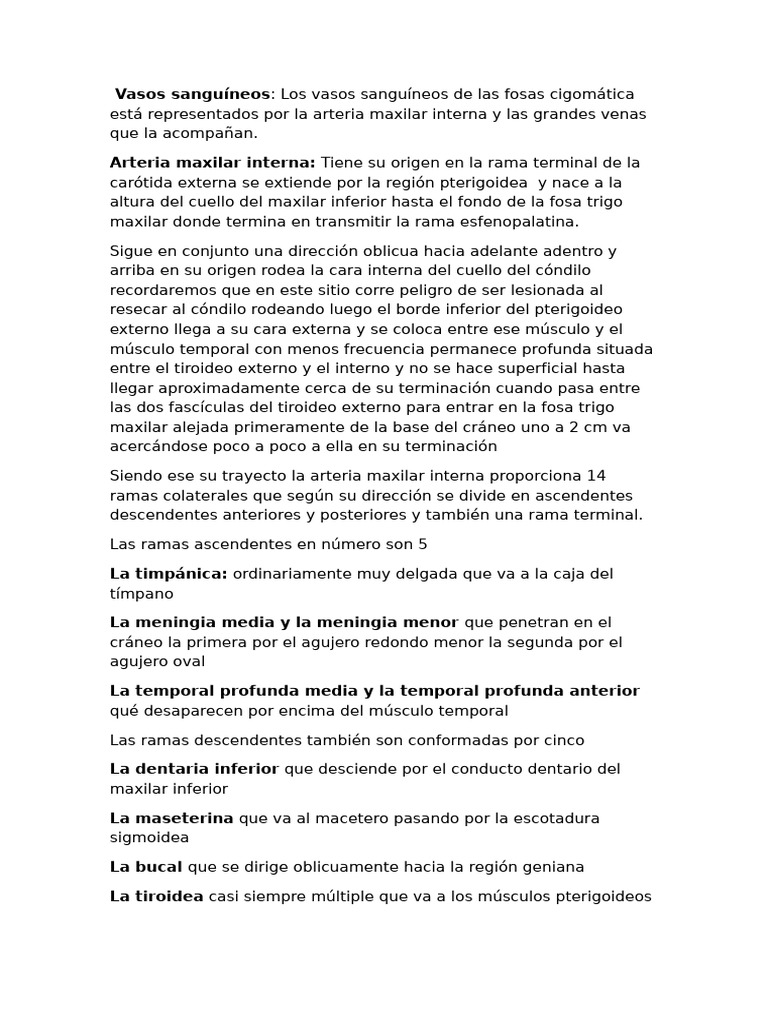 Fosa Cigomatica | PDF | Anatomía humana | Cabeza y cuello humanos