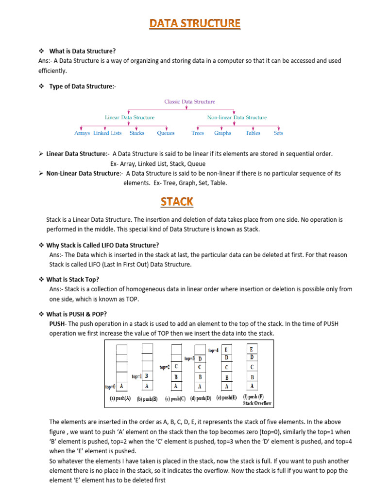 Data structure(STACK) | PDF | Software Engineering | Computing Data structure(STACK) | PDF | Software Engineering | Computing
