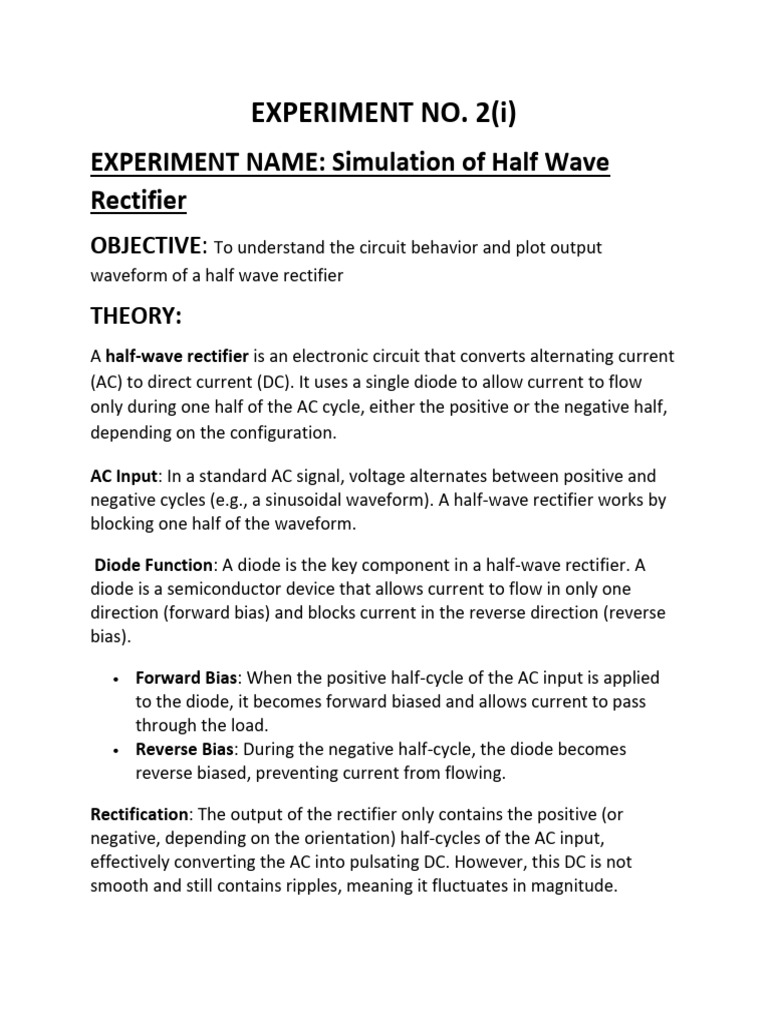 Half Wave Experiment | PDF