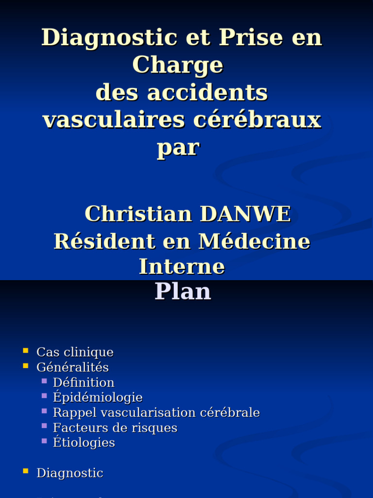 AVC DR DANWE | PDF | Accident vasculaire cérébral | Aphasie