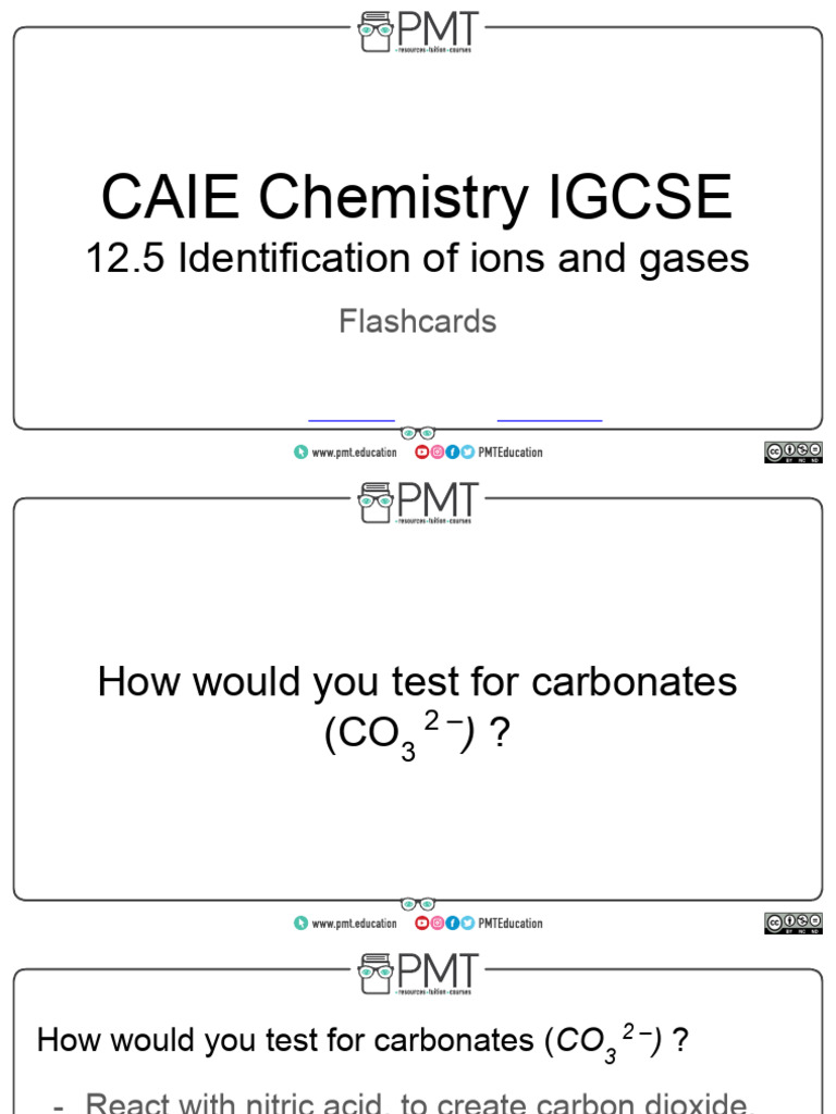 IGCSE Ion and Gas Identification Guide | PDF | Sulfate | Hydroxide