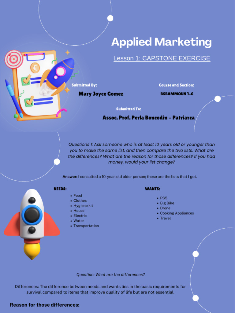 Lesson 1 - CAPSTONE Applied Marketing | PDF | Clothing | Gender