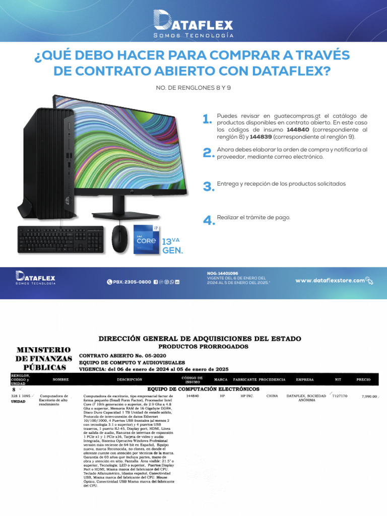 Como Comprar Equipo de Contrato Abierto Con Dataflex | PDF | USB | Unidad de estado sólido