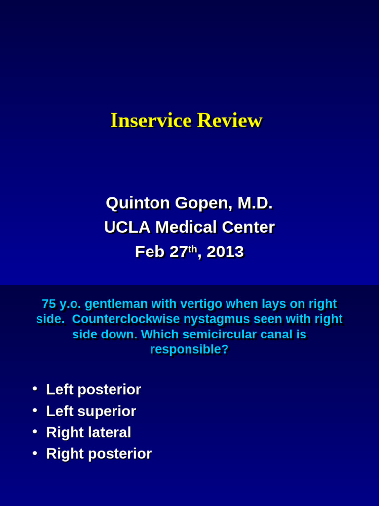 2-27-13 Gopen Otology Inservice Review 0 | PDF | Hearing Loss | Ear