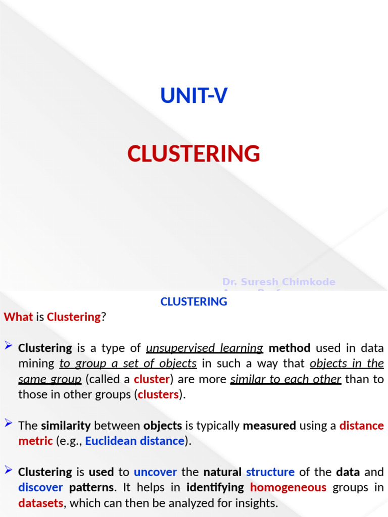 Unit-5 | PDF | Cluster Analysis | Data Mining