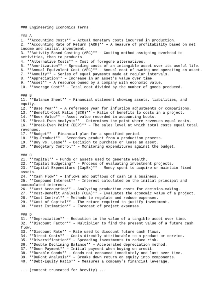 Highlighted_Engineering_Economics_Terms | PDF | Expense | Depreciation