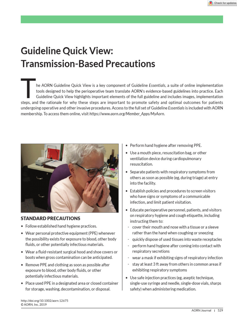 AORN Journal - 2019 - Guideline Quick View Transmission Based ...