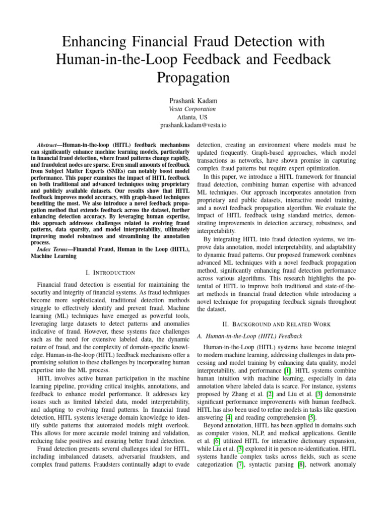 Enhancing Financial Fraud Detection With Human-In | PDF | Machine Learning | Applied Mathematics