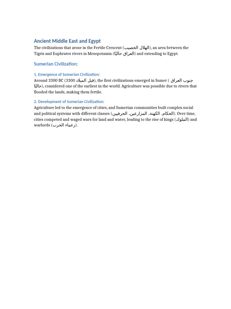 Ancient Civilizations of the Fertile Crescent | PDF