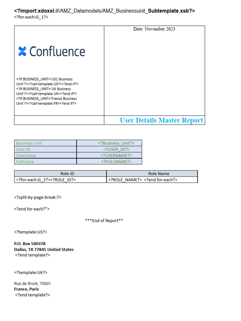 Template - Master Details Template | PDF