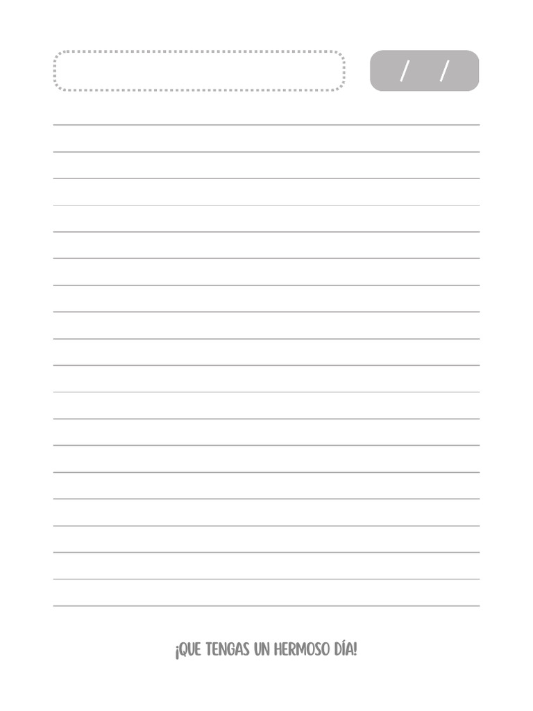 Documento A4 Hoja de Notas Rayado Imprimible Minimalista Gris | PDF