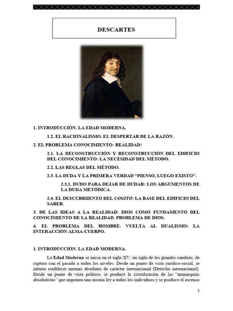 Descartes | PDF | Teoría de sustancias | René Descartes