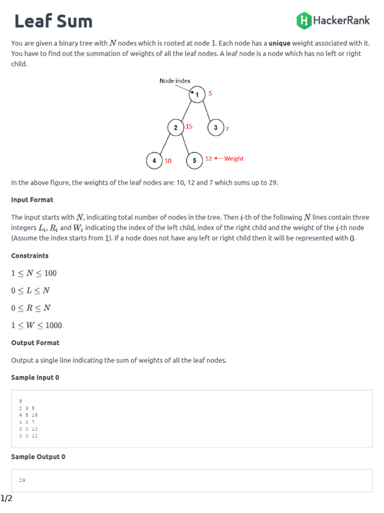 Leaf Sum English | PDF