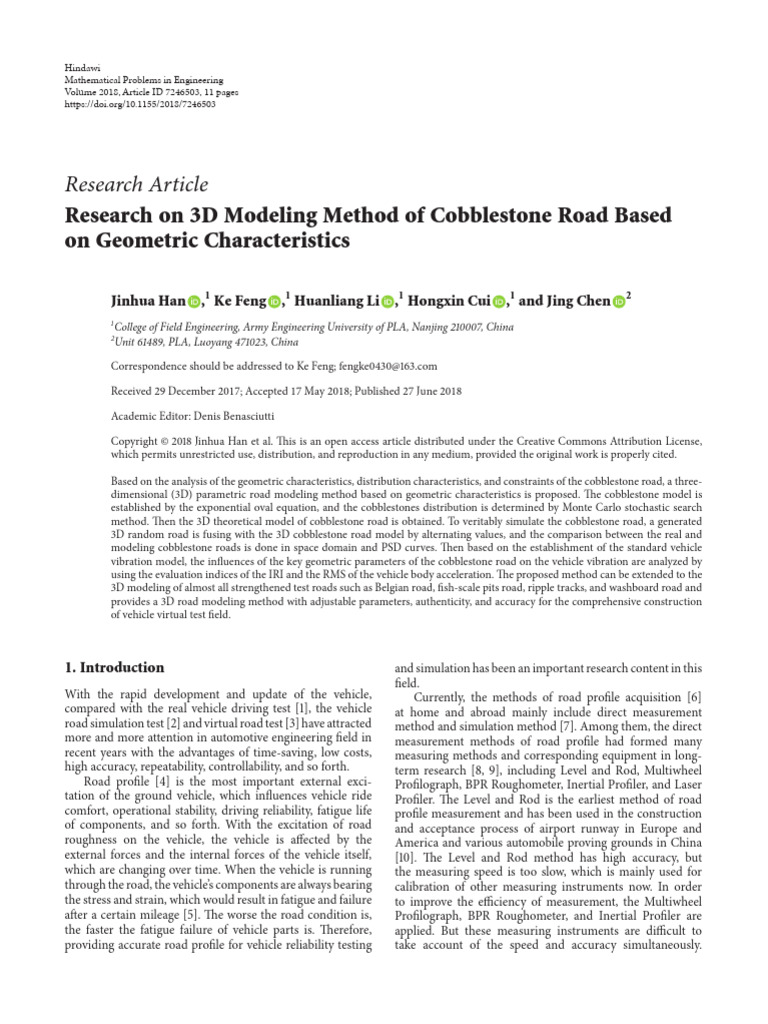 3D Cobblestone Road Modeling Method | PDF | Ellipse | Simulation