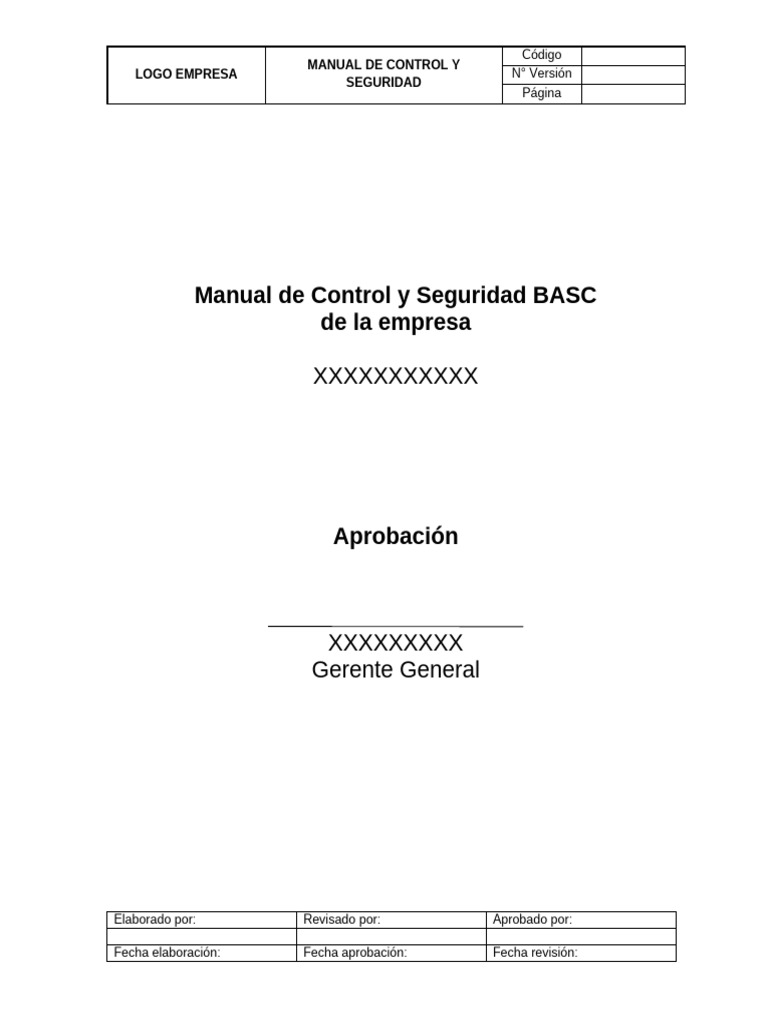 Plantilla Manual - de - Control - y - Seguridad | PDF