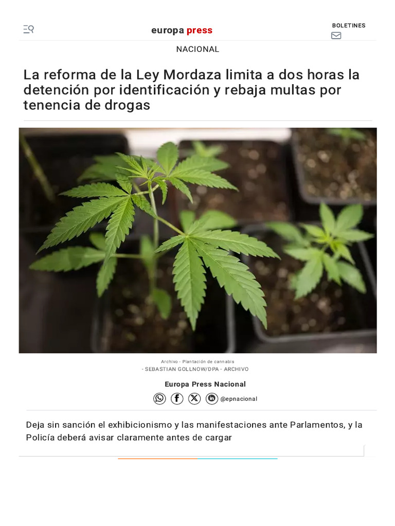 La Reforma de La Ley Mordaza Limita A Dos Horas La Detención Por ...
