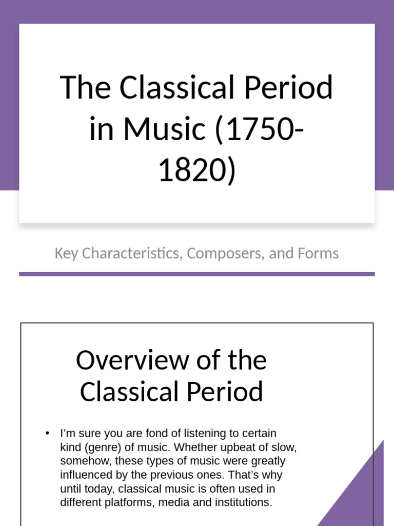 Classical Period in Music Presentation | PDF | Classical Period (Music ...