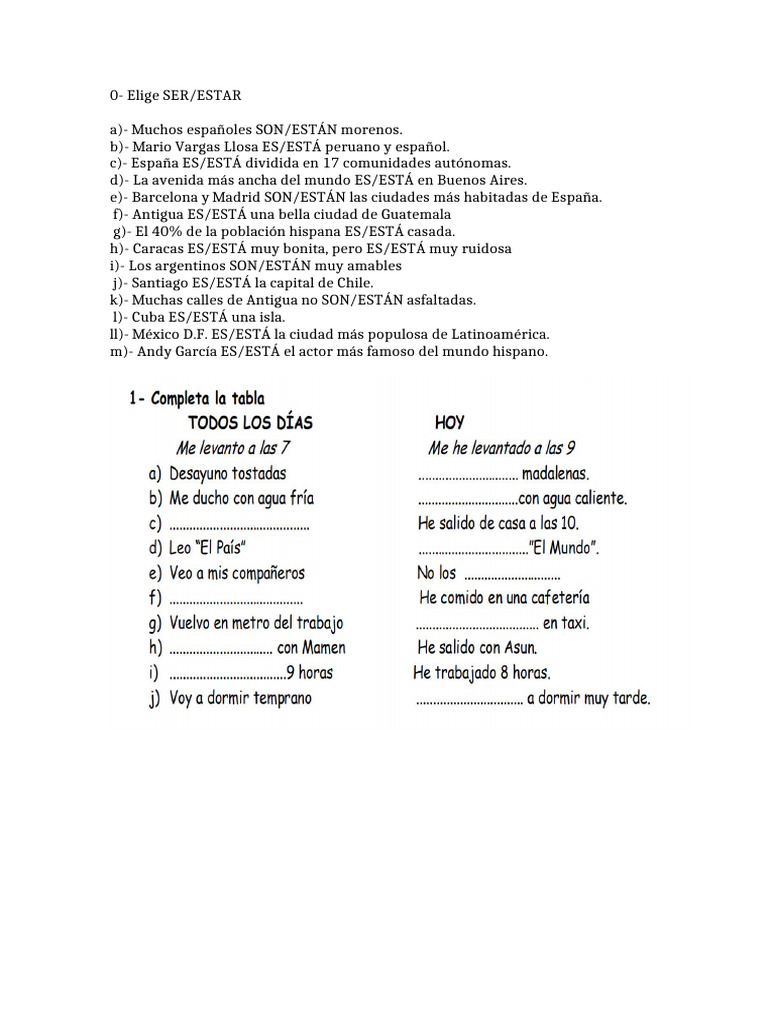 Repaso de tiempos verbales | PDF