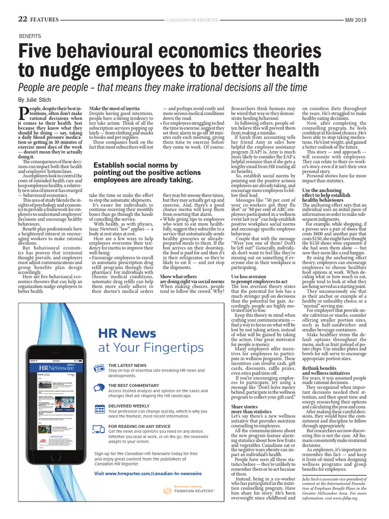 Five Behavioural Economics The | PDF | Employment | Behavioral Economics