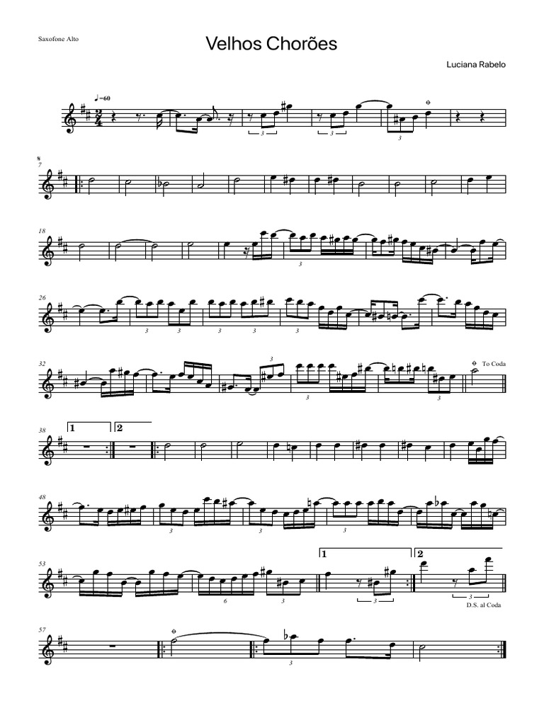 Velhos Chorões arranjo-Saxofone_Alto (1) | PDF