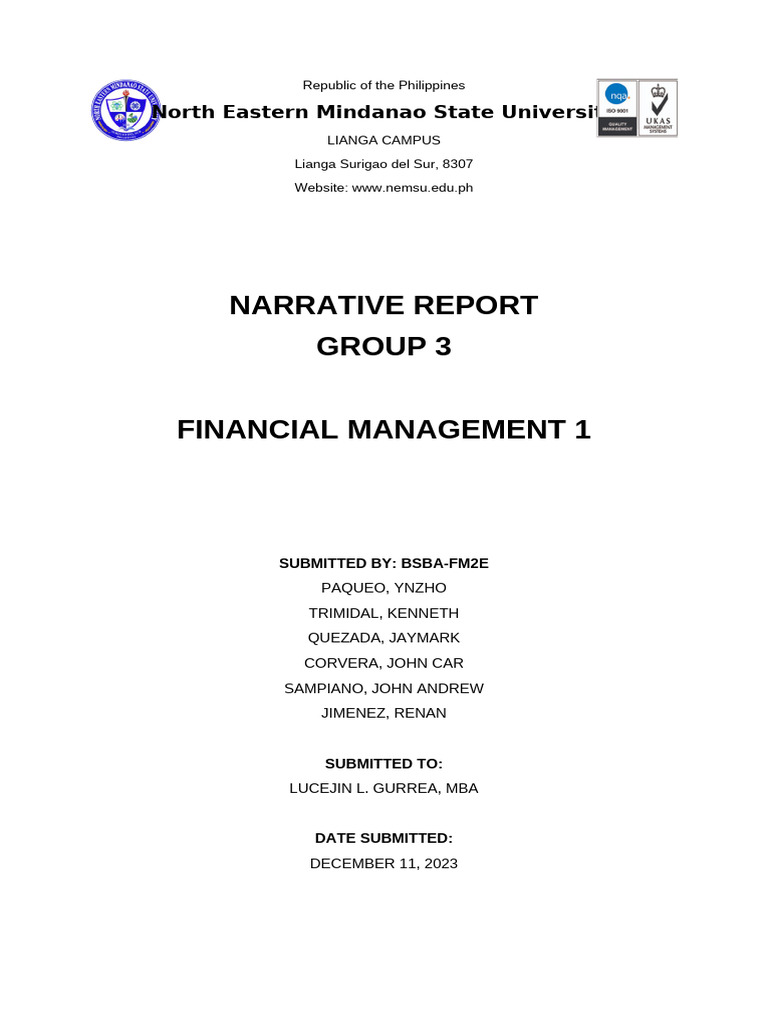 Ynzho Narrative Report | PDF | Financial Ratio | Investing