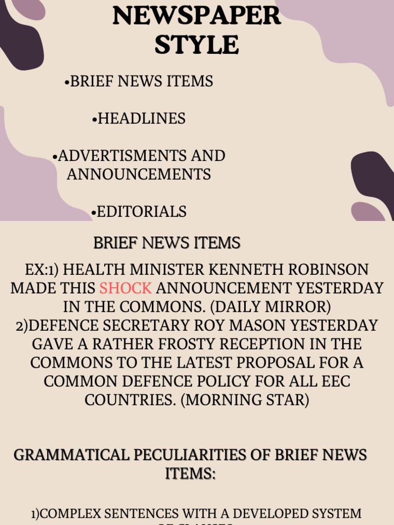 Newspaper Style | PDF