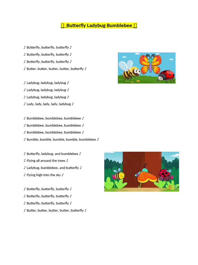? Butterfly Ladybug Bumblebee ? | PDF